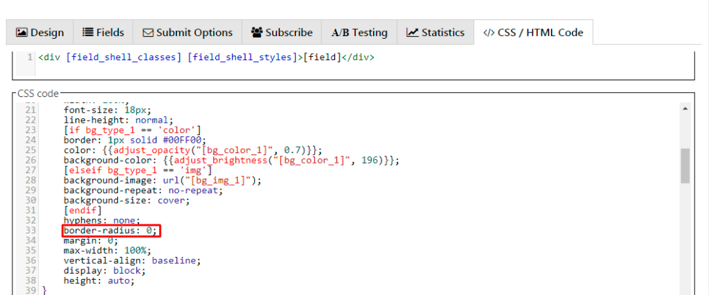 Change field border color with round shape | Supsystic