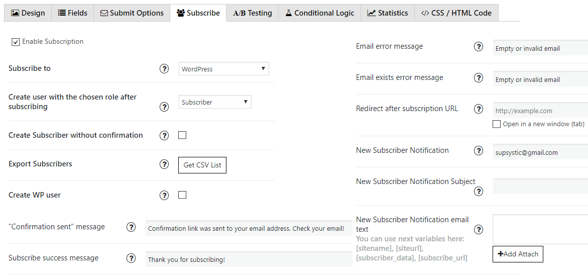 Quiz, Registration, Subscription | Features | Supsystic WP Plugins