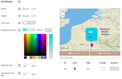 Maps properties settings | Supsystic