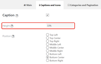 Caption and Description Height Settings | Supsystic